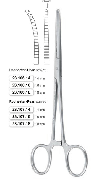 difference between crile and rochester pean forceps