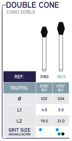 3R Diamond Bur FG - Double Cone