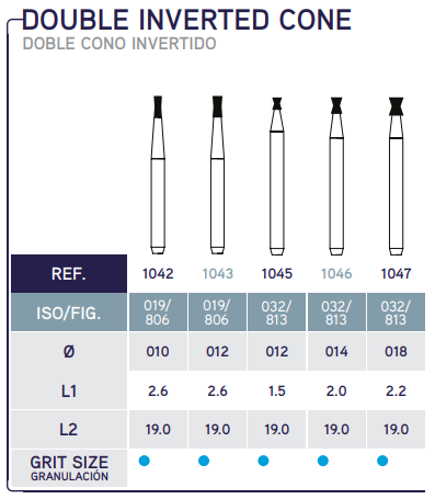 3R Diamond Bur FG - Double Inverted Cone