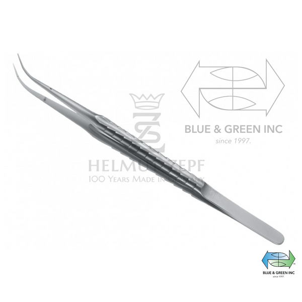 Micro-Dressing Forceps, 16cm, Curved, Long Handle, with Guidance Pin